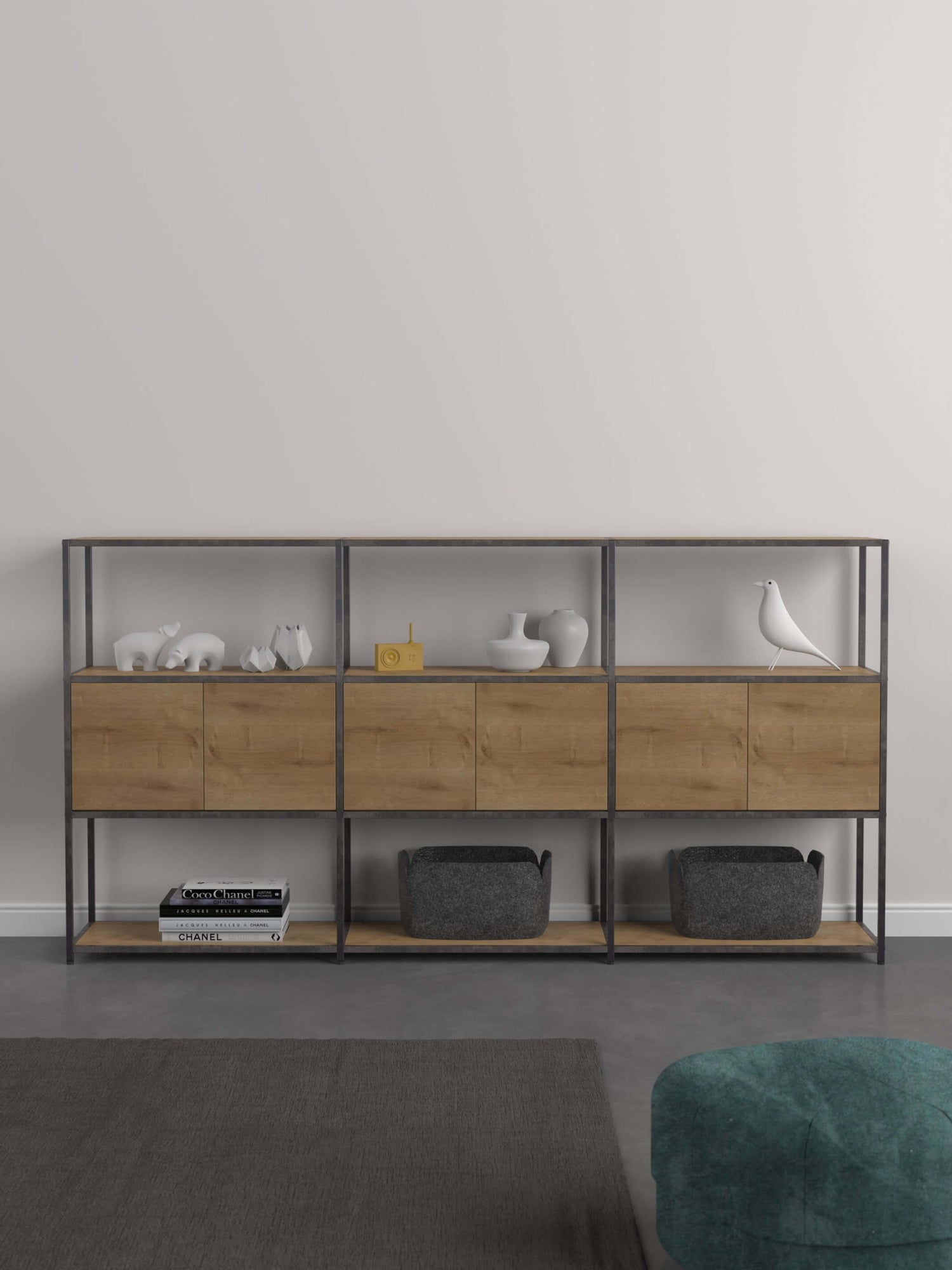 Brandsdale | Modular Sideboard With 3 Cupboards And Shelves | Shelved