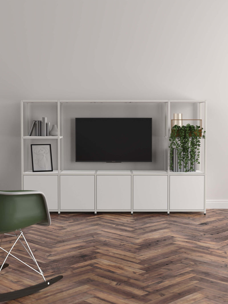 Bossall | Modular TV Unit with Shelves And Storage | Shelved