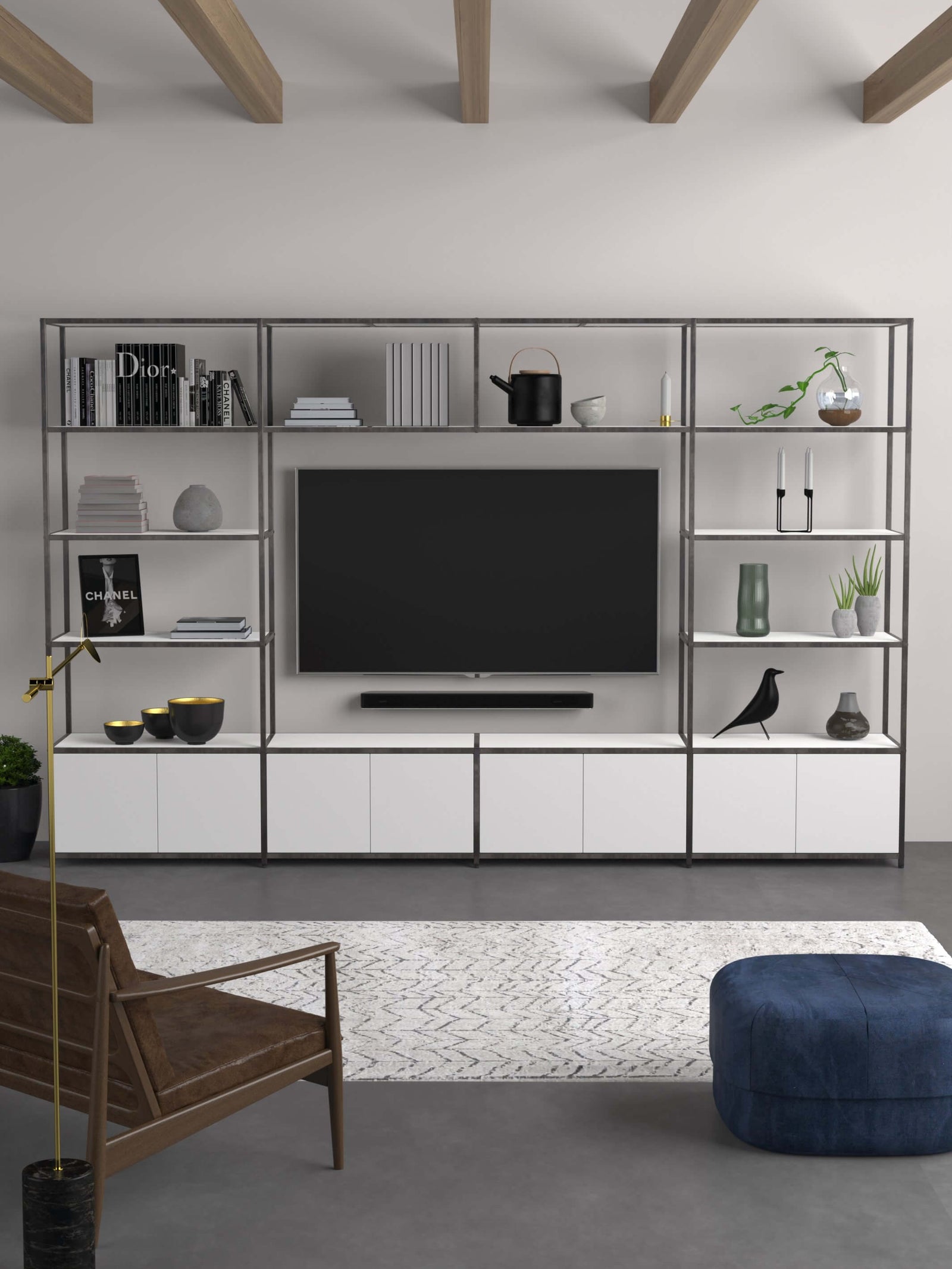 Wakendale | Modular High TV Unit with Storage and Shelves | Shelved